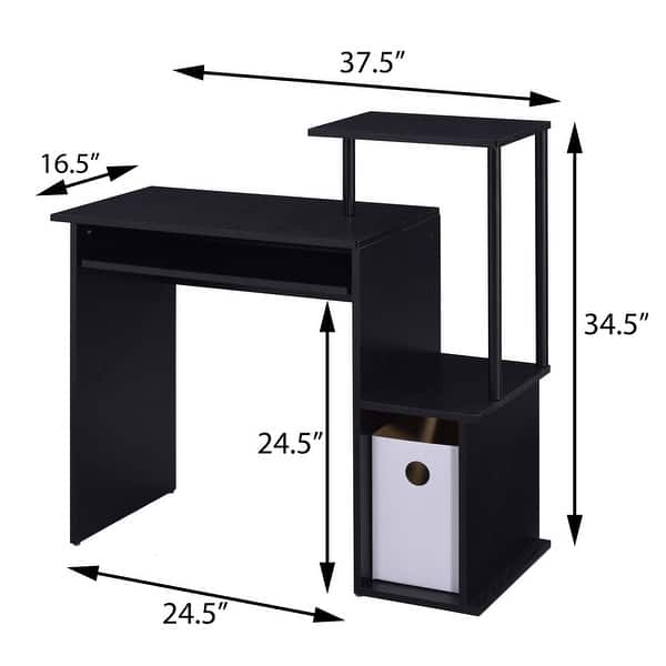 Chelle Computer Desk with Keyboard Tray and Open Shelving - Bed Bath ...