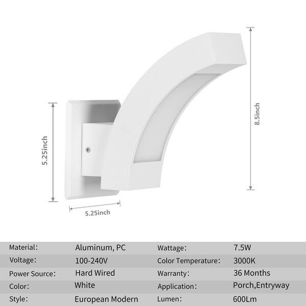 Wall Light Outdoor LED Wall Light Meniscus Light Fixture Aluminum Light ...