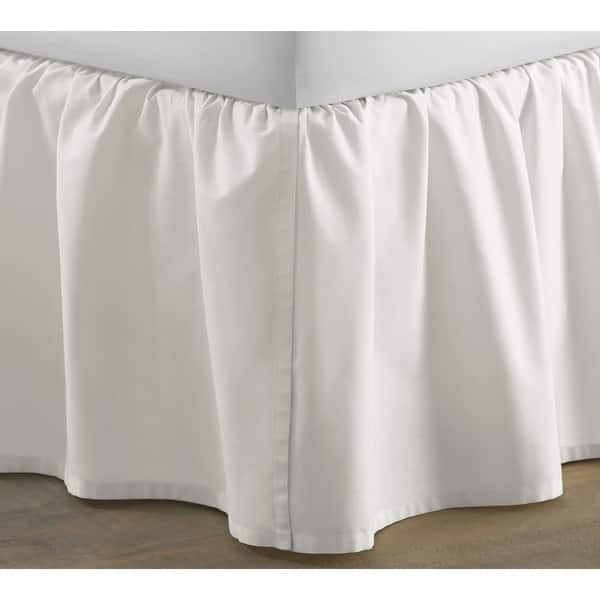 Laura Ashley White Cotton Ruffled 15 Inch Drop Bedskirt On Sale Bed