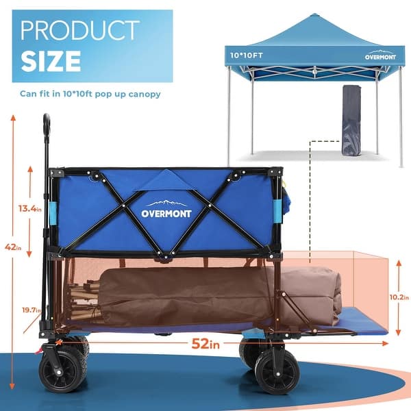 Foldable Double Decker Wagon - 400L Collapsible Wagon Cart- 52" Extra ...