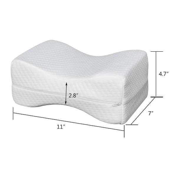 Double-sided Grooved Memory Foam Leg Support Pillow - White - Bed Bath ...