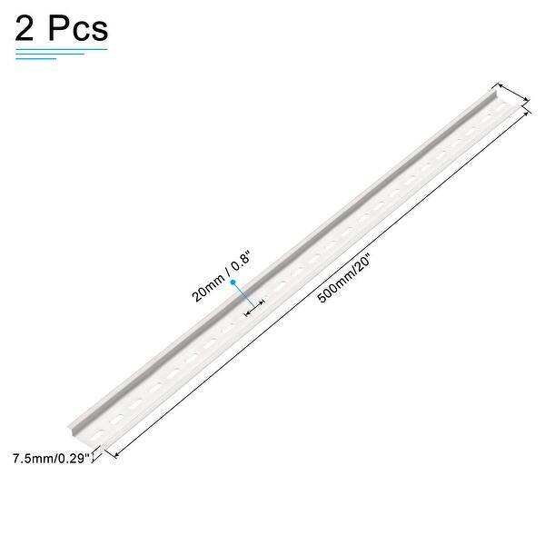 300mm x 35mm x 7.5mm DIN Rail Slotted Aluminum Mounting Guide 2 Pcs ...
