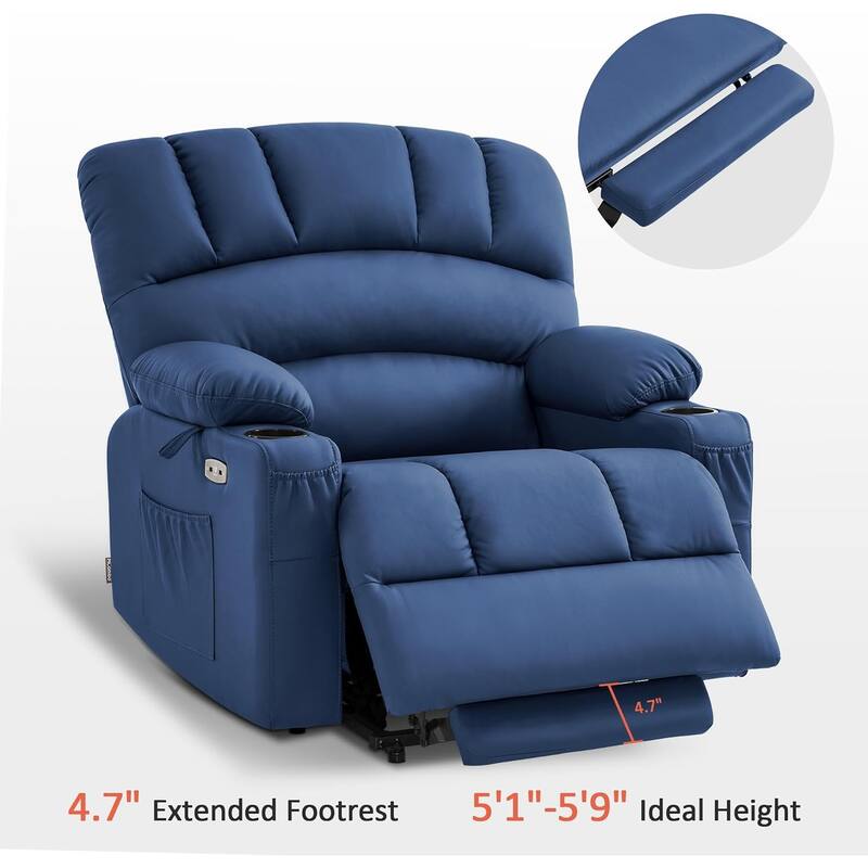 MCombo Power Lift Recliner Chair Sofa with Massage and Heat, Faux ...