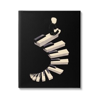 Stupell Surreal Piano Keys Spiral Stretched Canvas Wall Art, Design by ...
