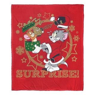 Warner Brothers Tom and Jerry Surprise Silk Touch Throw Blanket - Bed ...