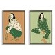 Stupell Woman Stooping Sitting Pose Framed Floater Canvas Wall Art ...