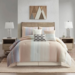 Nanshing Amanda 7 Piece Ombre Stripes Comforter Set - Bed Bath & Beyond ...