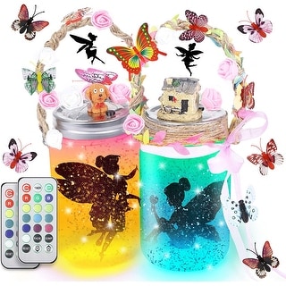Fairy Lantern Craft Kit for Kids, 13 Colors DIY Mason Jar Night Light ...