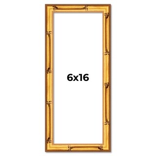 6x16 Frame Gold Bamboo Solid Wood Picture Frame | 1 Inch Moulding - Bed ...