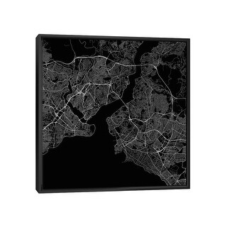 iCanvas "Istanbul Urban Roadway Map (Black)" by Urbanmap Framed Canvas ...
