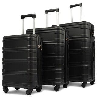 Luggage Hard Shell Suitcases Set of 3 Expandable Lightweight ABS ...
