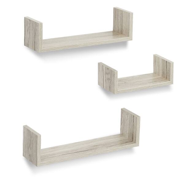 Americanflat Driftwood Floating Shelves Composite Wood - Wall Mounted ...