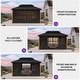 PURPLE LEAF Double Top Outdoor Wood Grain Sunroom All-Weather Screen ...