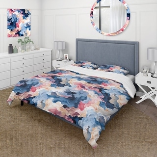 Designart "Ethereal Whispers " modern bedding covert set with 2 shams ...