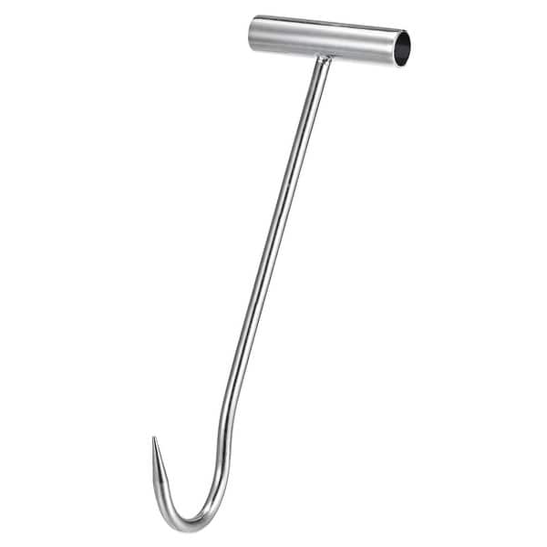 12"(300mm) T-Handle Meat Boning Hook, Galvanized Curved T Hooks for ...
