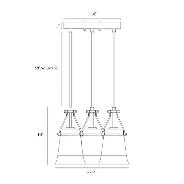 Haye Modern 3-Light Glass Chandelier Black Gold Cluster Pendant Lights ...