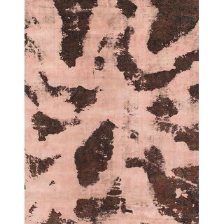Ahgly Company Machine Washable Abstract Light Salmon Pink Area Rugs ...