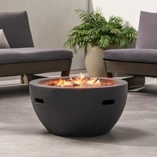 27" Bowl Shaped MgO Propane Fire Pit-40,000 BTU, Dark Grey - Bed Bath ...