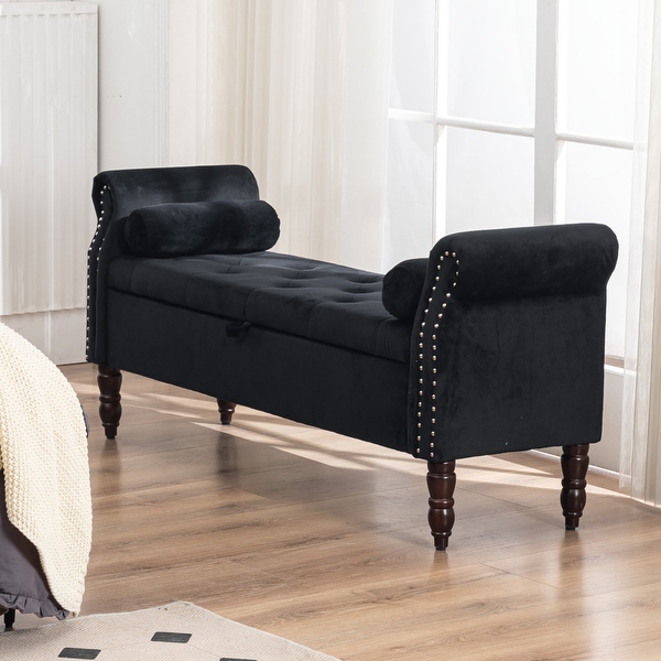 HOMYKA Storage Ottoman Bench with Rolled Arm On Sale Bed Bath Beyond 39979853