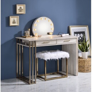 Vanity Desk w/ 2 Drawers and USB, Makeup Vanity Dressing Table for ...