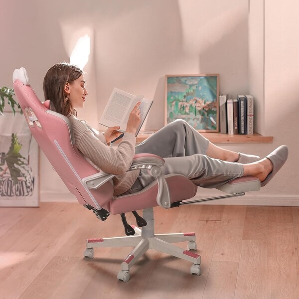 Pink gaming chair with cat ears store
