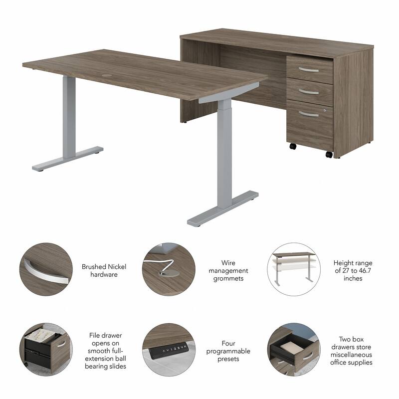 Studio C 3-piece Adjustable Desk and File Cabinet Set - Overstock ...