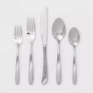 20pcs Silverware Set in Silver Texture - 8' x 10' - Bed Bath & Beyond ...