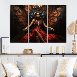 Designart "Red Queen Of Angel III" Portrait Canvas Print Set - Bed Bath ...