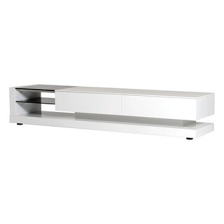 Cid 79 Inch Modern TV Stand Entertainment Media Center, 2 Drawer, White ...
