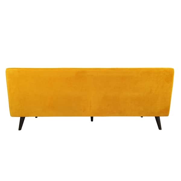 Maize Yellow Upholstered by Hand Sofa Solid Wood Legs Metal Plates ...