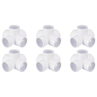 6Pack 5 Way PVC Elbow Fittings, 1/2 Inch PVC Pipe Fitting Connectors ...