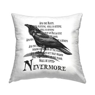 Stupell Nevermore Raven Spooky Halloween Printed Throw Pillow Design by ...