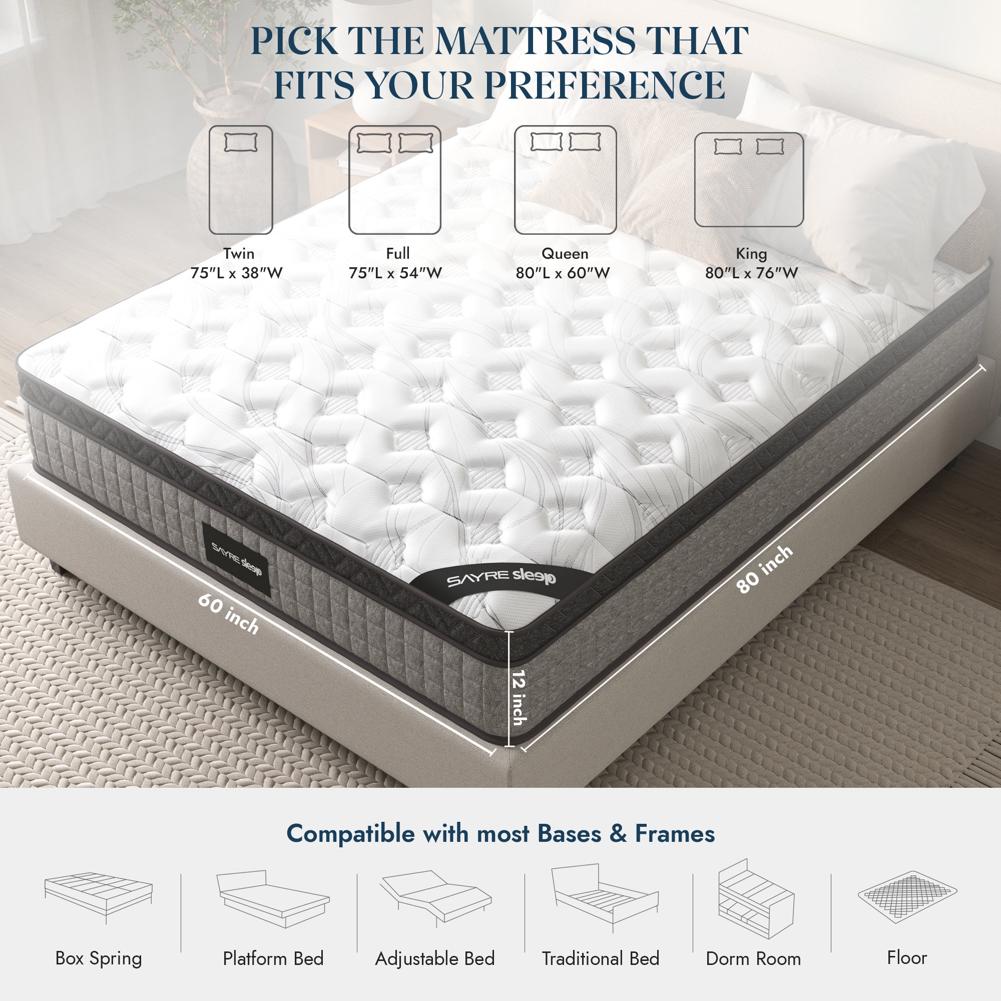 Assembled in USA 12 Diamond Hybrid Mattress Pocket Coil and Cool Gel Memory Foam On Sale Bed Bath Beyond 38411836