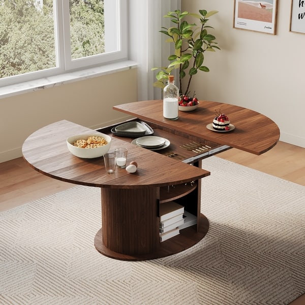 extendable round dining table 6 8