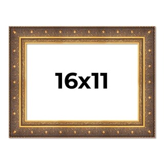 16x11 Frame Vintage Gold Solid Wood Picture Frame | 2.5 Inch Moulding ...