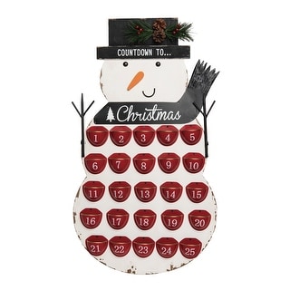 Transpac Wood 28 in. Multicolor Christmas Snowman Countdown Decor ...