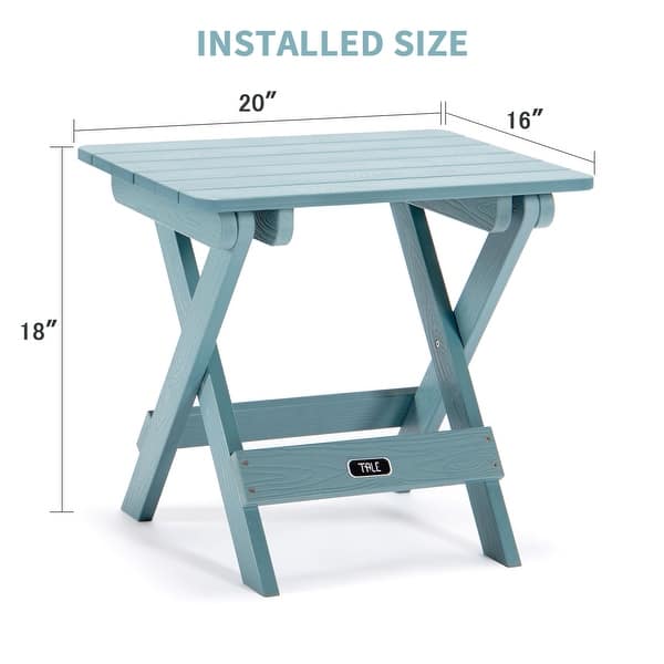 All-Weather Portable Folding Side Table Square Plastic Wood Table - Bed ...
