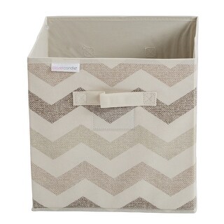 The Macbeth Collection Textured Chevron Printed Storage Cube - 12" x 12 ...