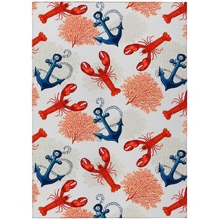 Indoor/Outdoor Harpswell Lobster Anchor Washable Rug - Bed Bath ...