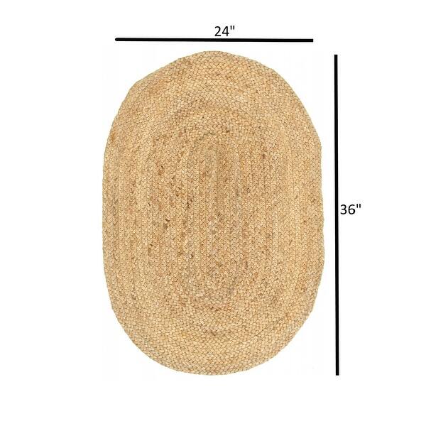 2' x 3' Soft Beige Braided Scatter Rug - 3'6