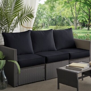 Dark Blue Pinstripe Deep Corded Sofa Pillow and Cushion Set by ...