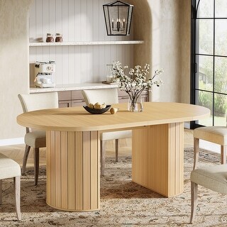 63 Inch Executive Desk, Oval Modern Home Office Desk Computer Desk ...