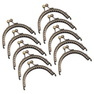 3.35" 10Pcs Kiss Lock Clasp Frame Arch Embossed Clutch Frame Bronze ...