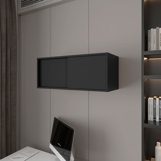 GDFStudio - Morgan Sleek Modern Floating Cabinet with Sliding Door for ...