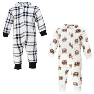 Hudson Baby Infant Boy Plush Jumpsuits, Bear - Bed Bath & Beyond - 42841829