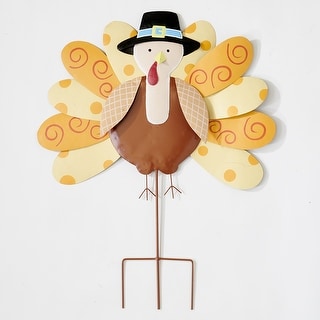 24" Metal Turkey Thanksgiving Outdoor Yard Stake - 24 - Bed Bath ...
