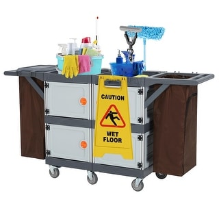 Commercial Janitorial Cart with Cabinet, Hotel Cart Housekeeping Room ...