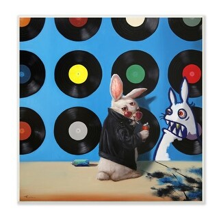 Stupell Graffiti Rabbit Third Eye Music Record Pattern Wood Wall Art ...