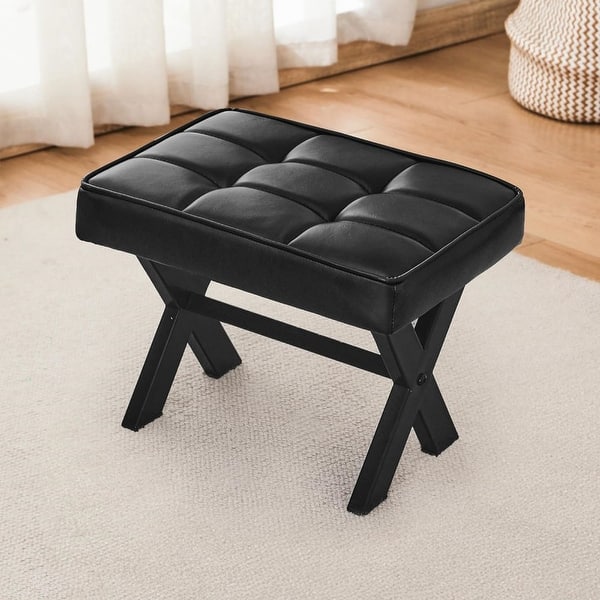 black ottoman stool