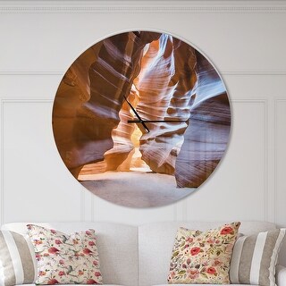 Designart 'Antelope Canyon Glow Inside' Oversized Modern Wall CLock ...
